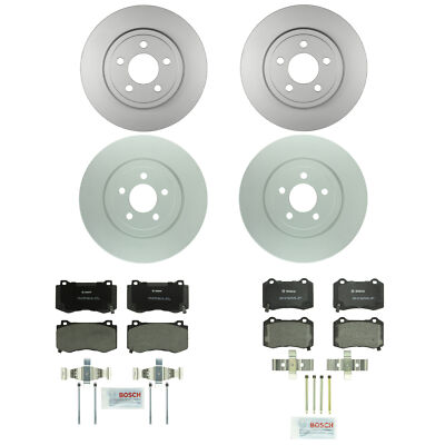 Bosch Front 345mm & Rear 320mm Brake Kit Disc Rotors Semi-Met Pads For ...