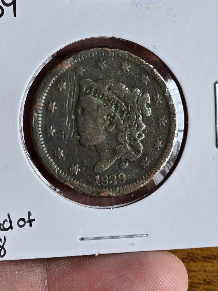 1839 Coronet Head Large Cent. Head Of 1838. RARE Coin. Fast Shipping | eBay