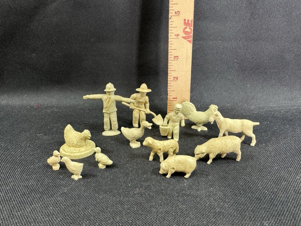 1950s Vintage~13~Marx Happi Farm Figures -Figurines~Animals and People ...
