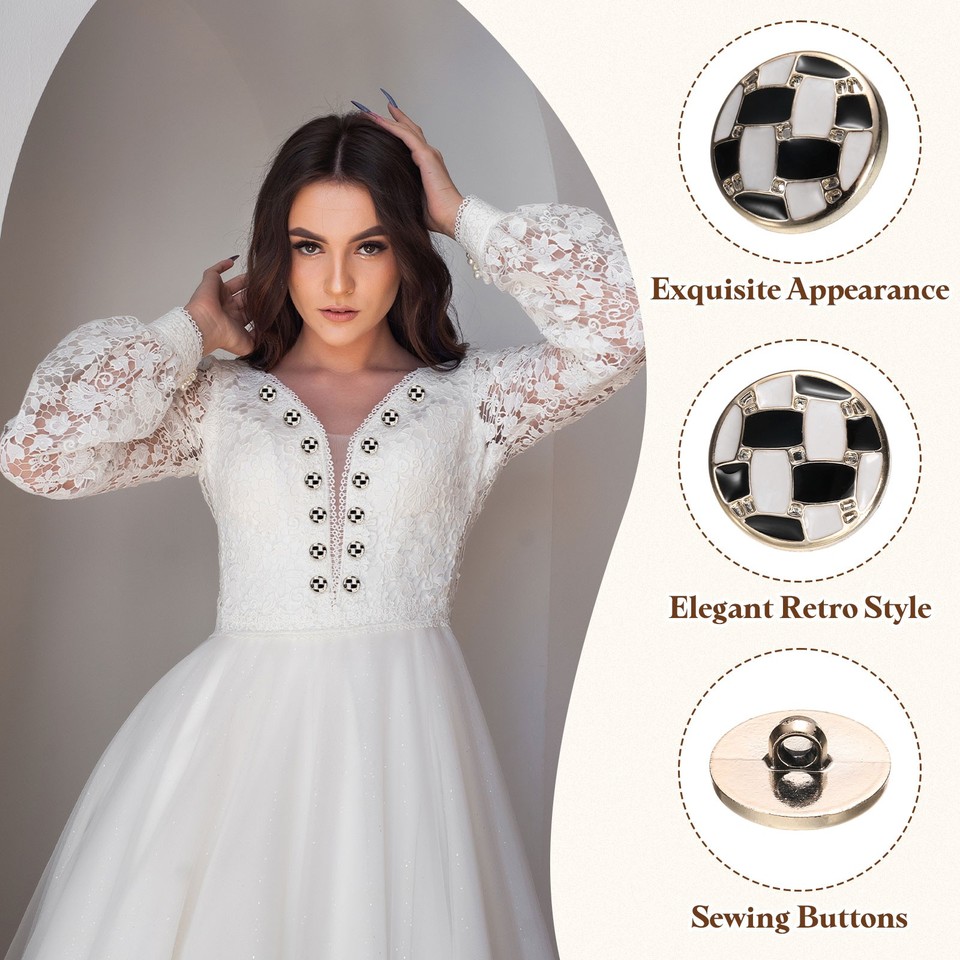 10Pcs 18mm Round Resin Vintage Clothes Sewing Button Coat Grid Buttons ...