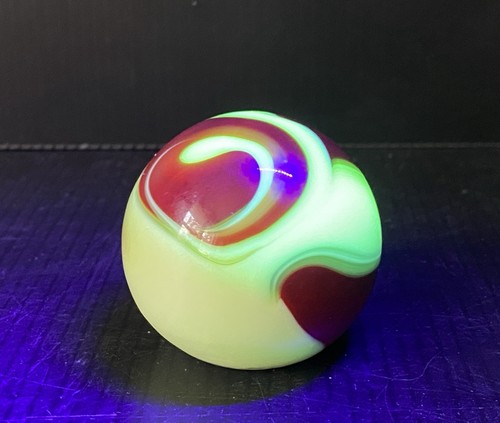 Vintage Akro Agate Rat Rod Gear Shift Knob Uranium Glass Red Swirl | eBay