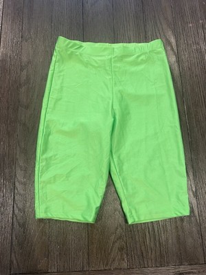 Mens Bodybuilding Shiny Spandex Tights Compression Shorts Neon Green ...