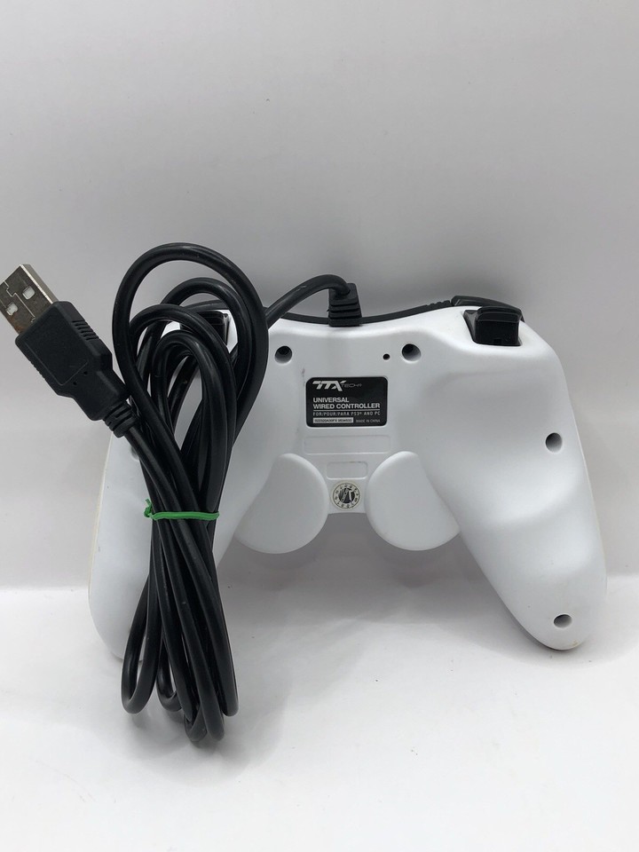 TTX Tech Analog Wired USB Controller for PlayStation 3/PC, White Tested ...
