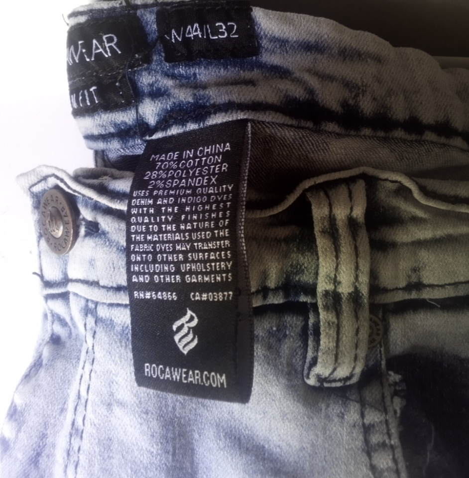 men rocawear slim fit jeans acidwash size W44/L32 | eBay
