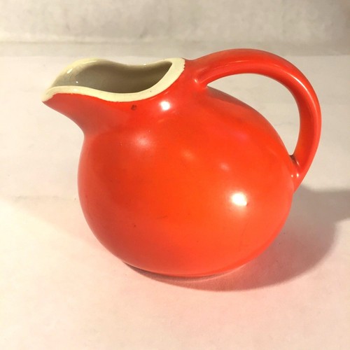 Vtg U.S.A. #1 Hull? Small Tomato Red Orange Pitcher Creamer MCM Ceramic ...