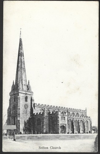 LANCASHIRE MERSEYSIDE Sefton Church POSTCARD Seaforth Squared Circle ...