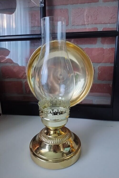 Brass Candle Holder~ Oil Lamp Shape~ Parabolic Shade 1980s Vintage | eBay