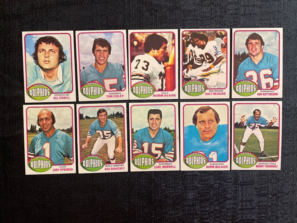1976 Topps Football Miami Dolphins Complete (25) Team Set & Checklist ...