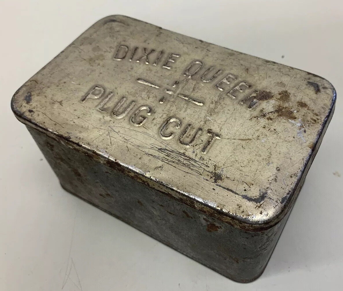 Vtg Dixie Queen Plug Cut Tobacco Tin | eBay
