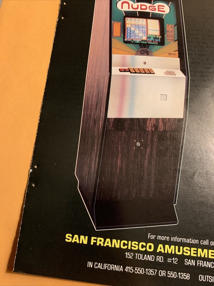 11-8 1/4'' 1983 nudge San Francisco Amusement.,arcade game FLYER AD | eBay
