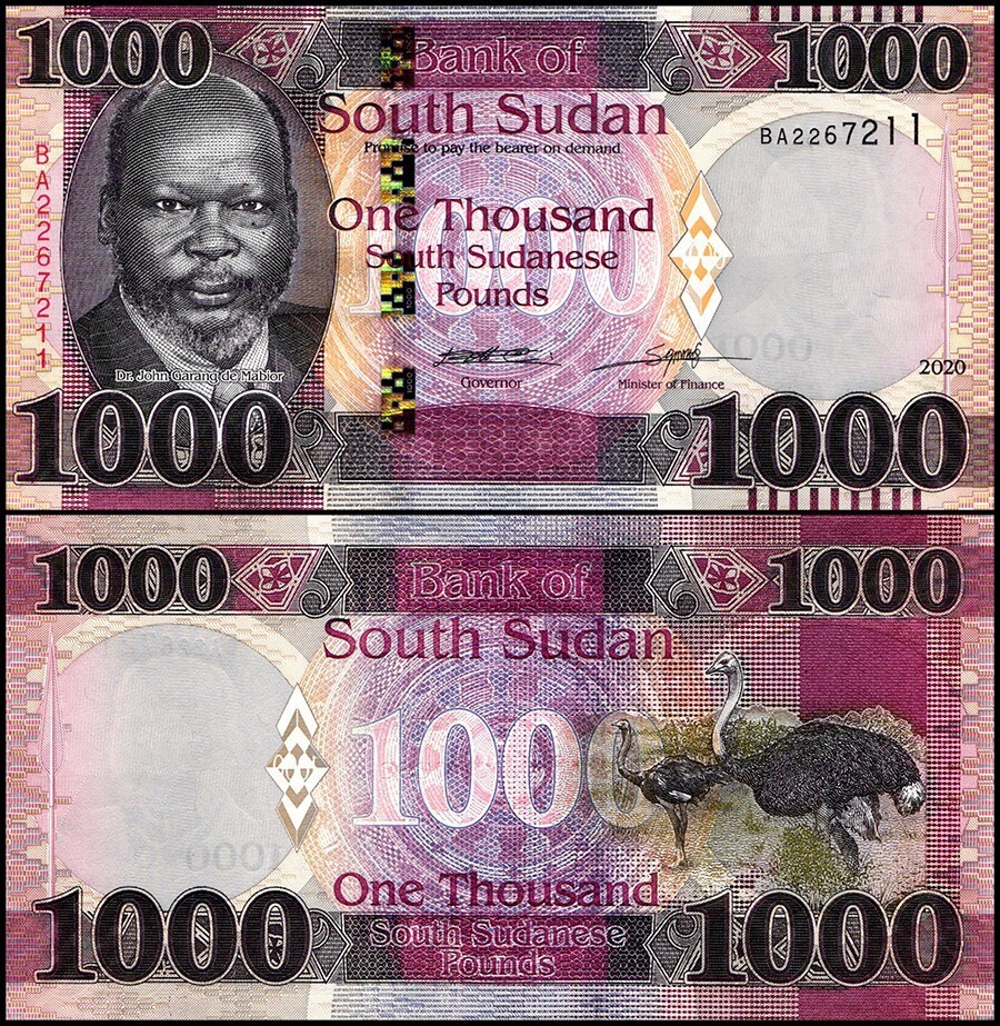South Sudan 1000 South Sudanese Pounds, 2020, P-17a.1, UNC | eBay