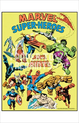 SUPER HEROES ARE HERE! ADVERTISEMENT POSTER REPRINT | eBay