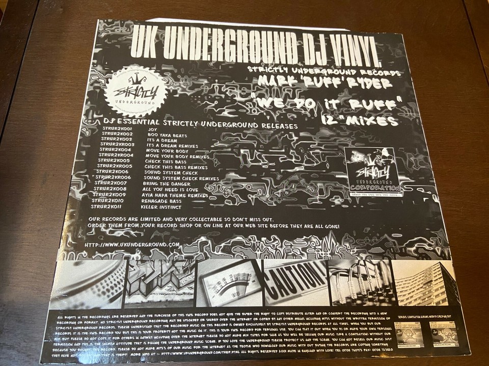 Mark Ruff Ryder~We do it Ruff~12" SINGLE~UK~PROMO~Garage Electronic DJ ...