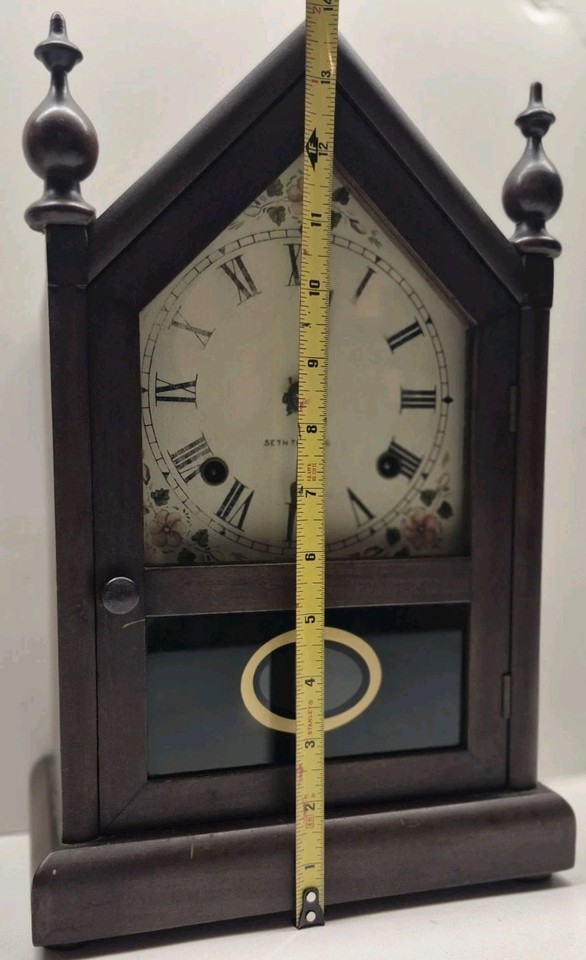 Vintage Seth Thomas 14" Sharon Steeple 8-Day Chime Mantle Clock Working ...