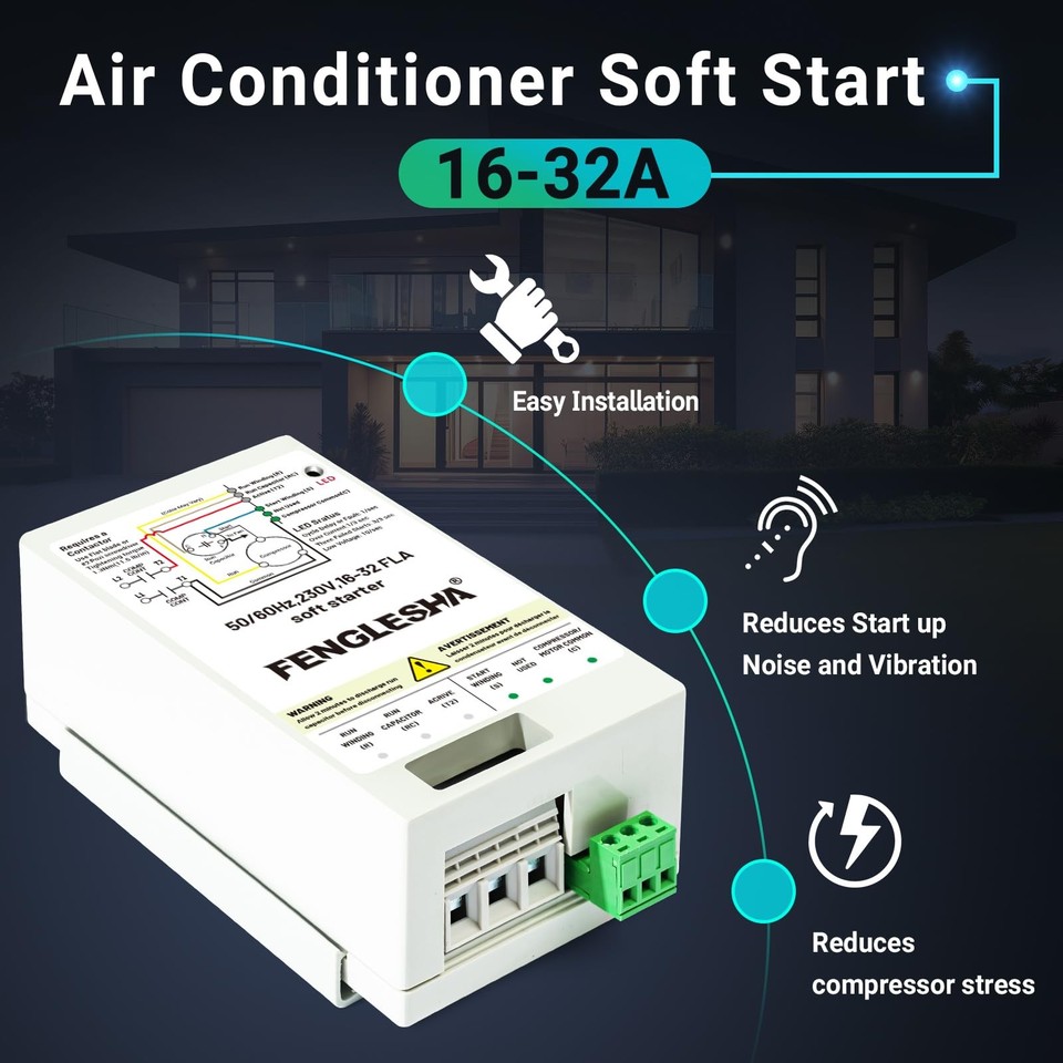 AC Soft Start Kit for Home Air Conditioner, Use for 4-7 Ton HVAC Air ...