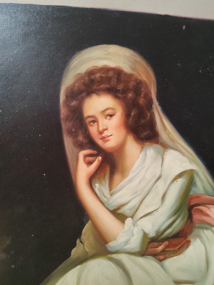 Painting Lady noble OIL PAINTINGS Linen - 50x60 cm - Portrait of Woman ...