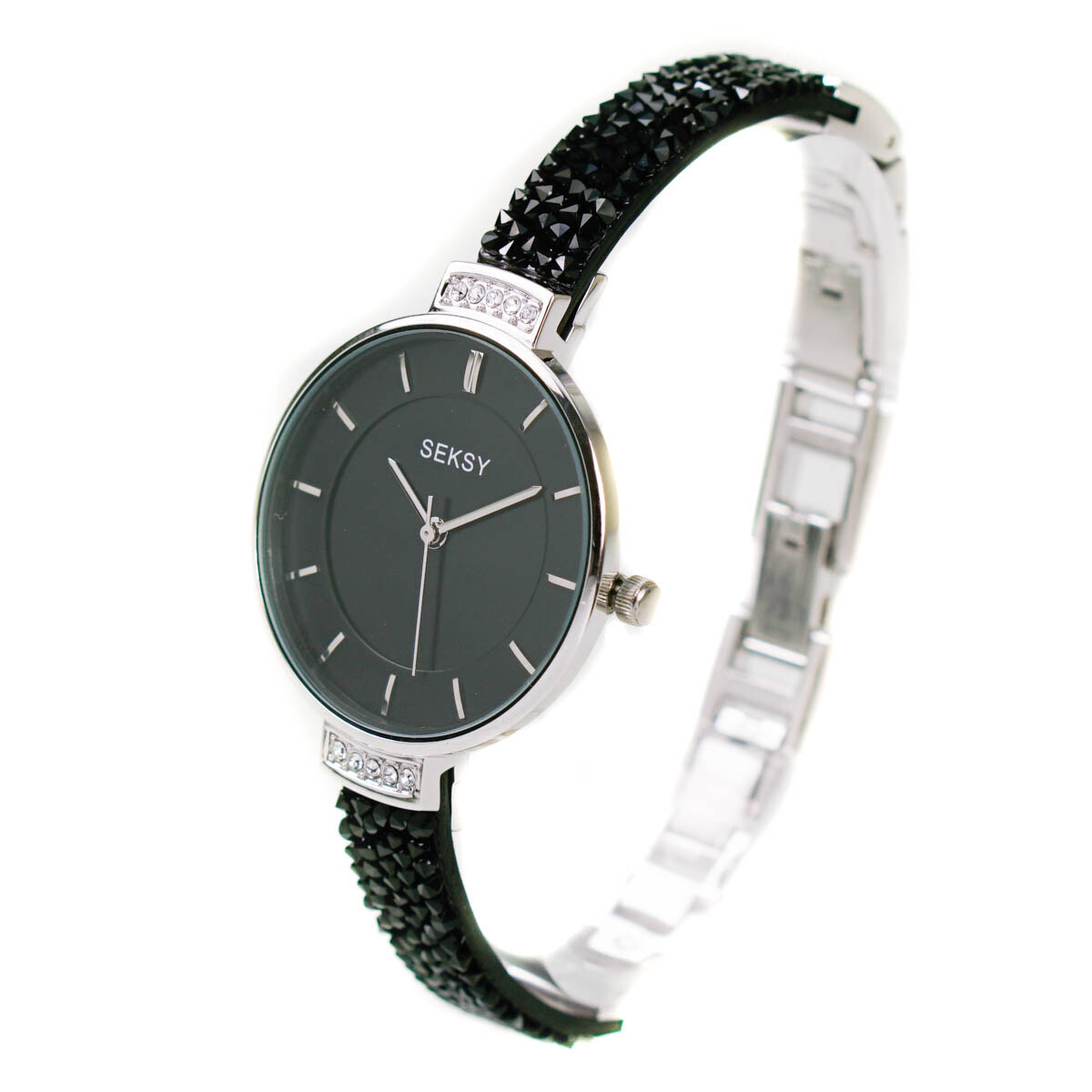 Sekonda Ladies Watch Seksy Rocks Black Crystal Bracelet Women's Watch ...