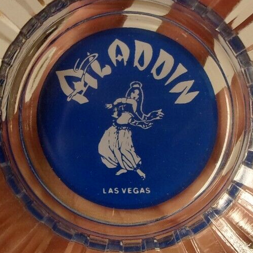 Aladdin Hotel and Casino vintage glass advertising ashtray, Las Vegas ...