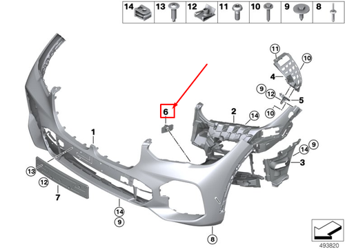 BMW X5 G05 Front Right Bumper PMA Sensor Mounting 51118069242 NEW ...