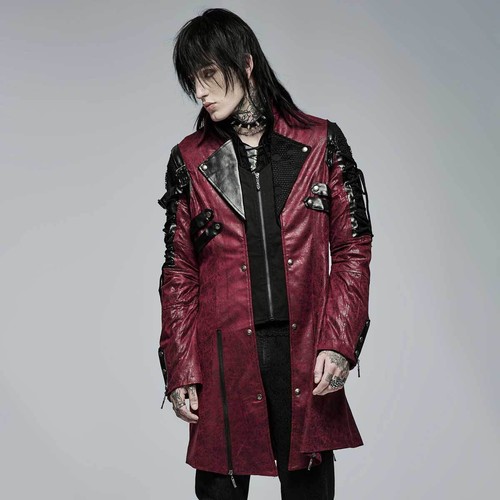 Punk Rave Steampunk Army Men's Red Jacket - Y-349 • Local Stock ...