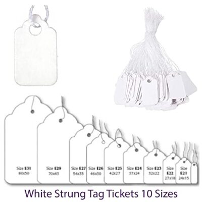 NEW WHITE STRUNG PRICE LABELS TIE ON TAGS Ideal for Jewellery,Gifts ...