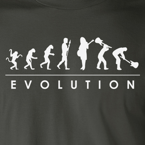 EVOLUTION GUITARIST funny music band guitar hero humor rock n roll T ...
