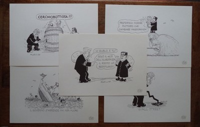 Giorgio Forattini stampe vignette politiche bianco e nero UNICEF 1998 ...