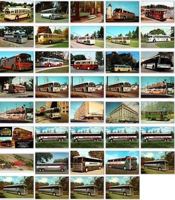 LOT OF 39 POSTCARDS BUS transportation PASSENGER some continental size ...