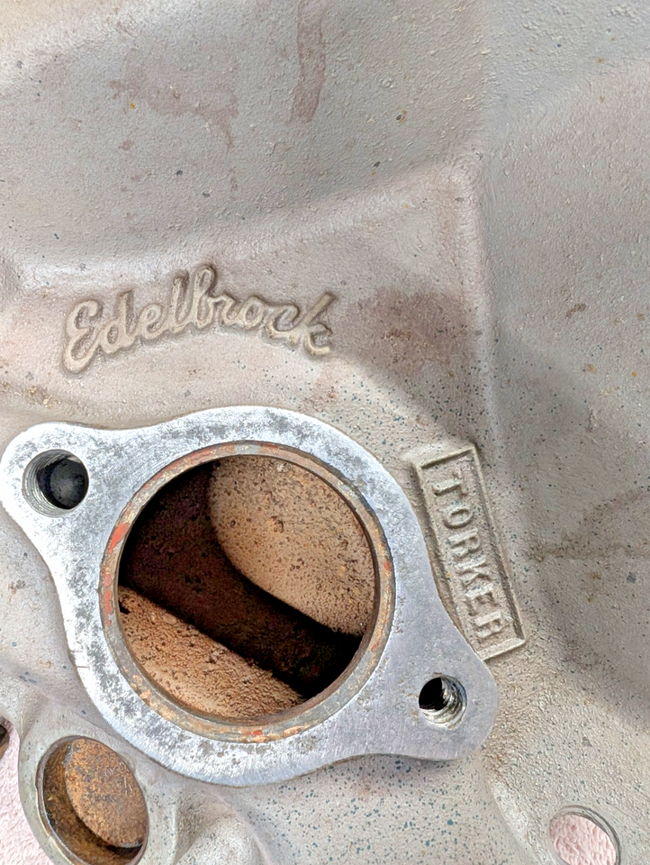 Vintage Edelbrock Torker 2725 SBC 265-400 Intake After TM-1 Rat Rod Pre ...