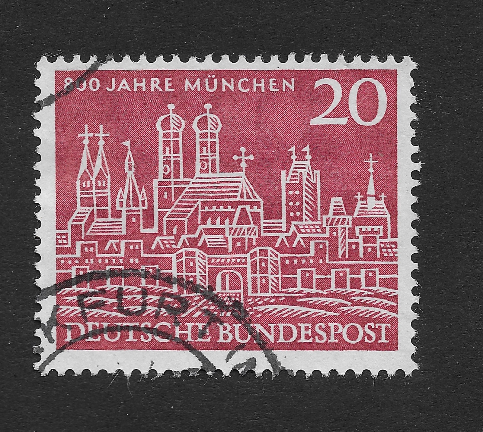 German Stamp 1958 The 800th Anniversary of Munich 20 pfg (E3) | eBay
