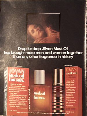 1979 Jovan Musk Oil VTG 1970s 70s PRINT AD Has Brought More Men Women ...
