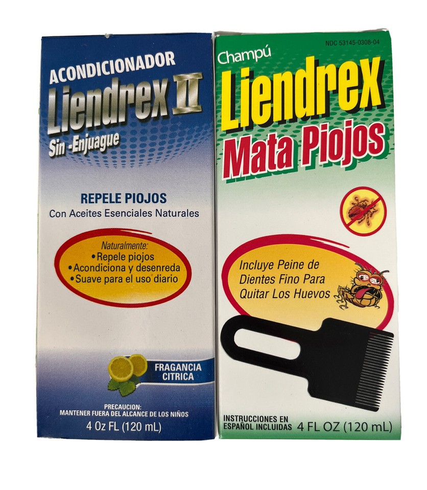 Liendrex Lice Shampoo With Comb & Leave In Conditioner & Two Metal Comb ...