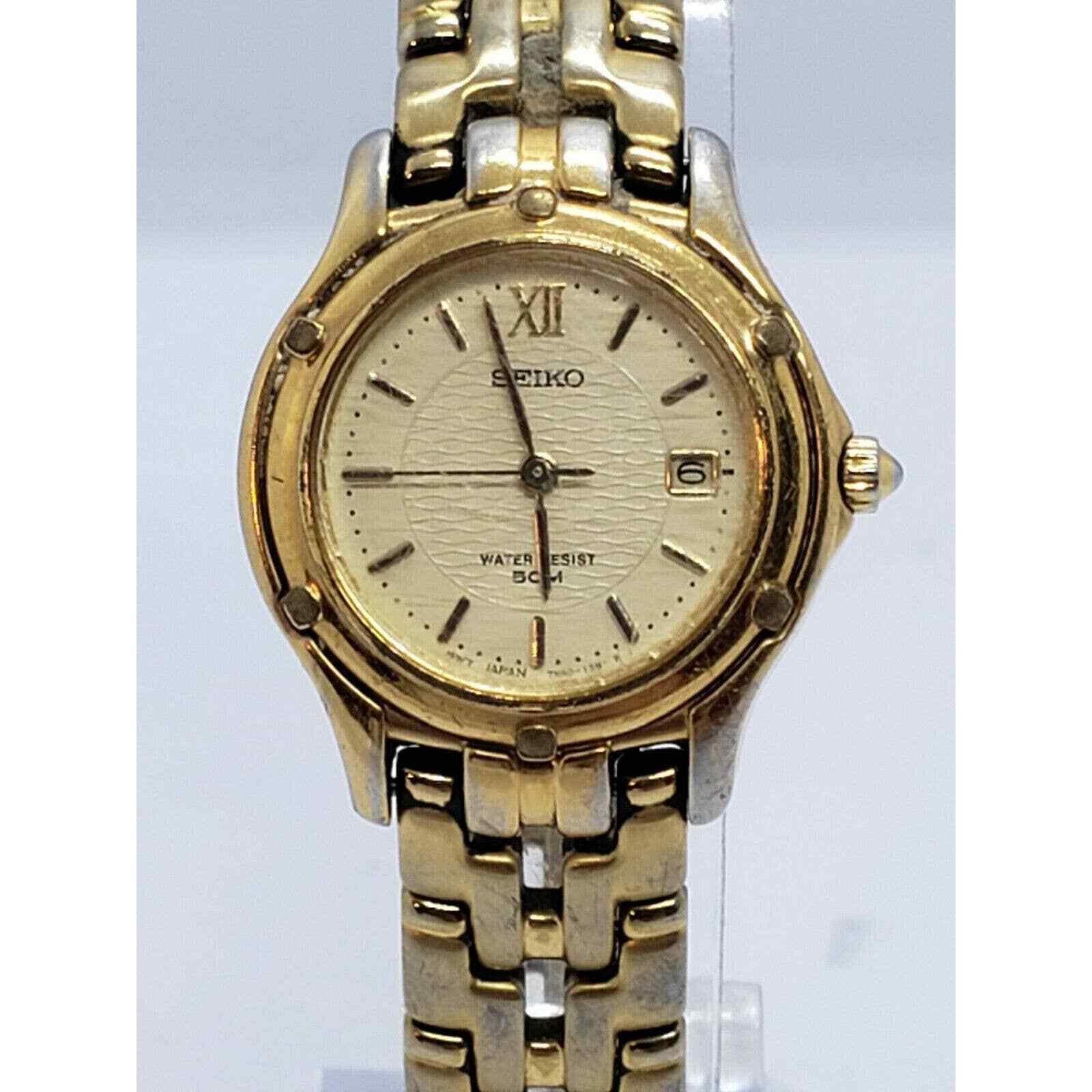 Seiko Women's Gold Tone 28mm 7n82-0599 | eBay