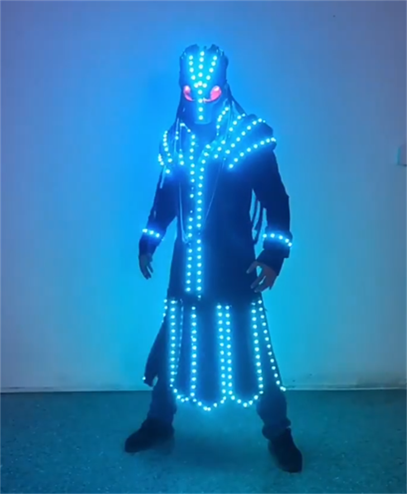 LED Predator Costume Suit Illuminated Party Show Dance Glow Light ...