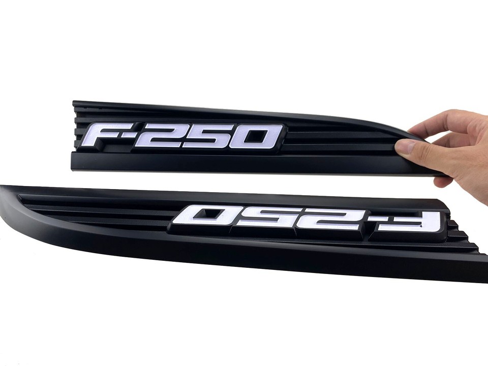 For 2011-2016 F250 Superduty Emblems Side Fender Badge Black White | eBay