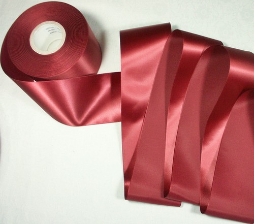 Pre-Cut Single Sided Satin Ribbon MAROON 72mm or 3" W x 4 Metres NEW ...