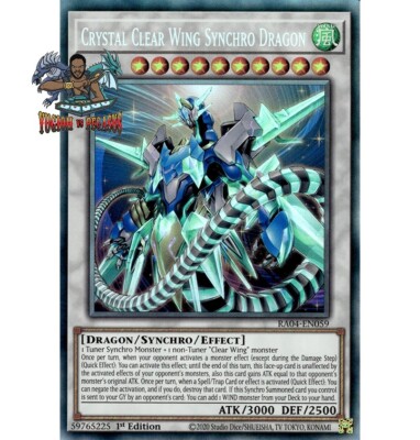Yugioh! Crystal Clear Wing Synchro Dragon RA04-EN059 Collector's Rare ...