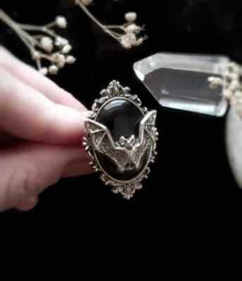 Adjustable Ring Antique Vampire Bat Witch Pagan Wiccan Punk Gift boxed ...