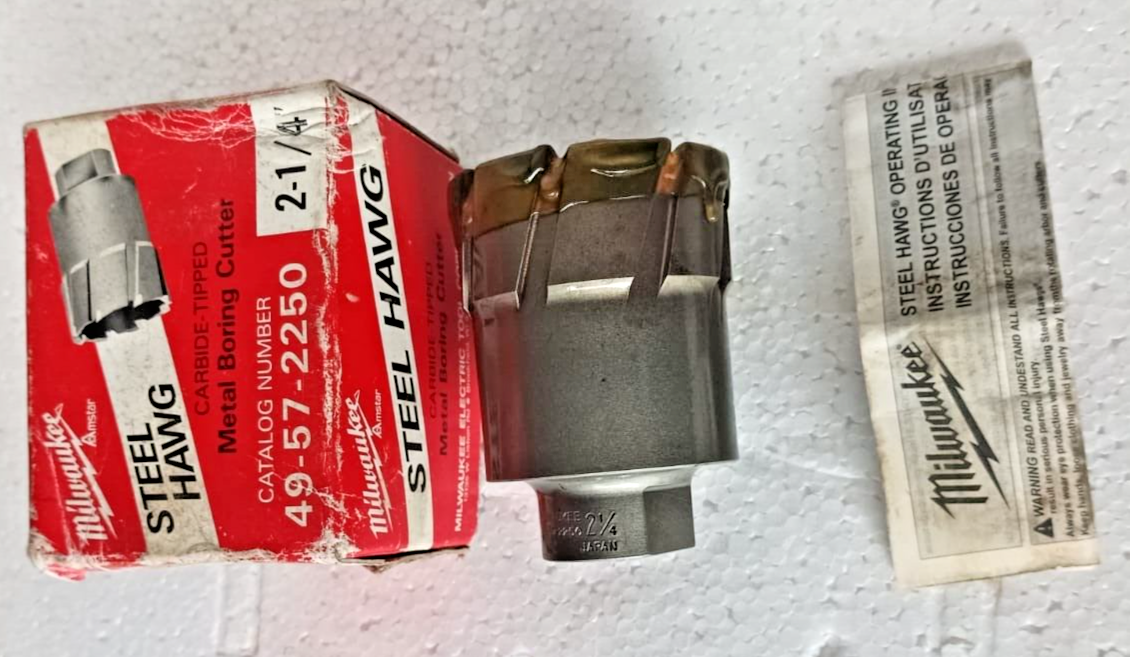 MILWAUKEE 49-57-2250 STEEL HAWG CARBIDE TIPPED METAL BORING CUTTER, 2-1 ...