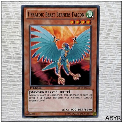 Heraldic Beast Berners Falcon - ABYR-EN013 - Common 1st Edition Yugioh ...