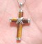Tiger's Eye/Tiger eye Cross pendant necklace 18''AAA Crystal Healing ...