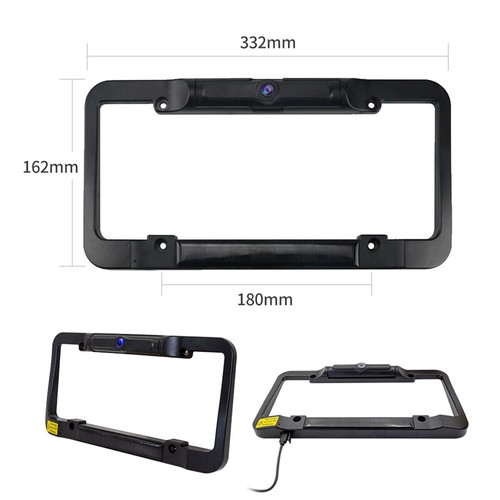 Solar Digital Wireless Waterproof License Plate Frame Backup Camera 4.3 ...