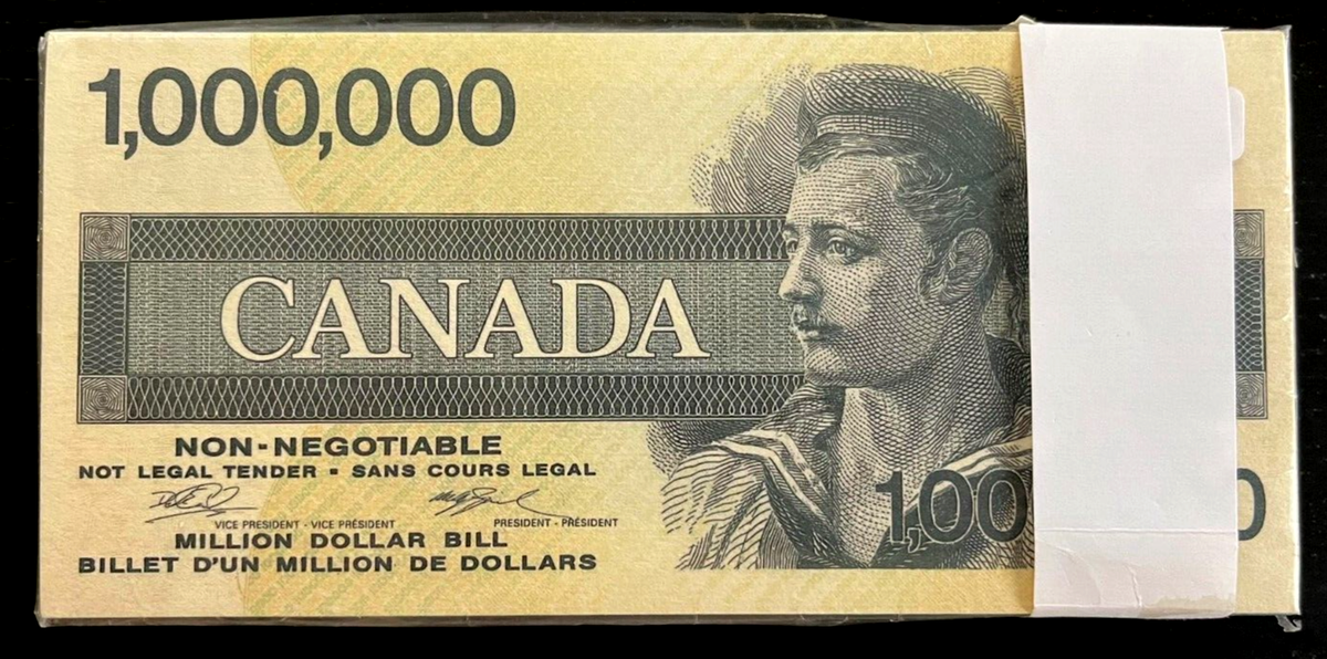 Canadian Money 1000000 Dollar Bill