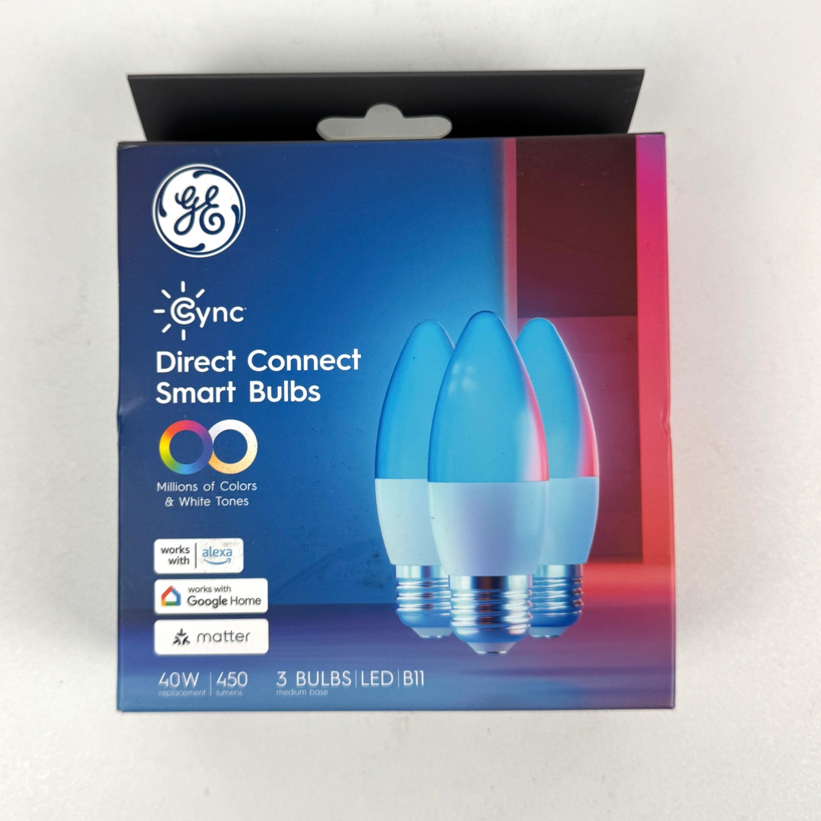 GE CYNC Smart Color Change Bulbs WiFi Sync w Alexa Google Home 40W B11 ...