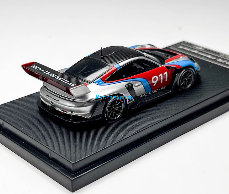 CR HKM 1:64 Silver 911 GT3 R 992 Rennsport Sports Model Diecast Metal ...