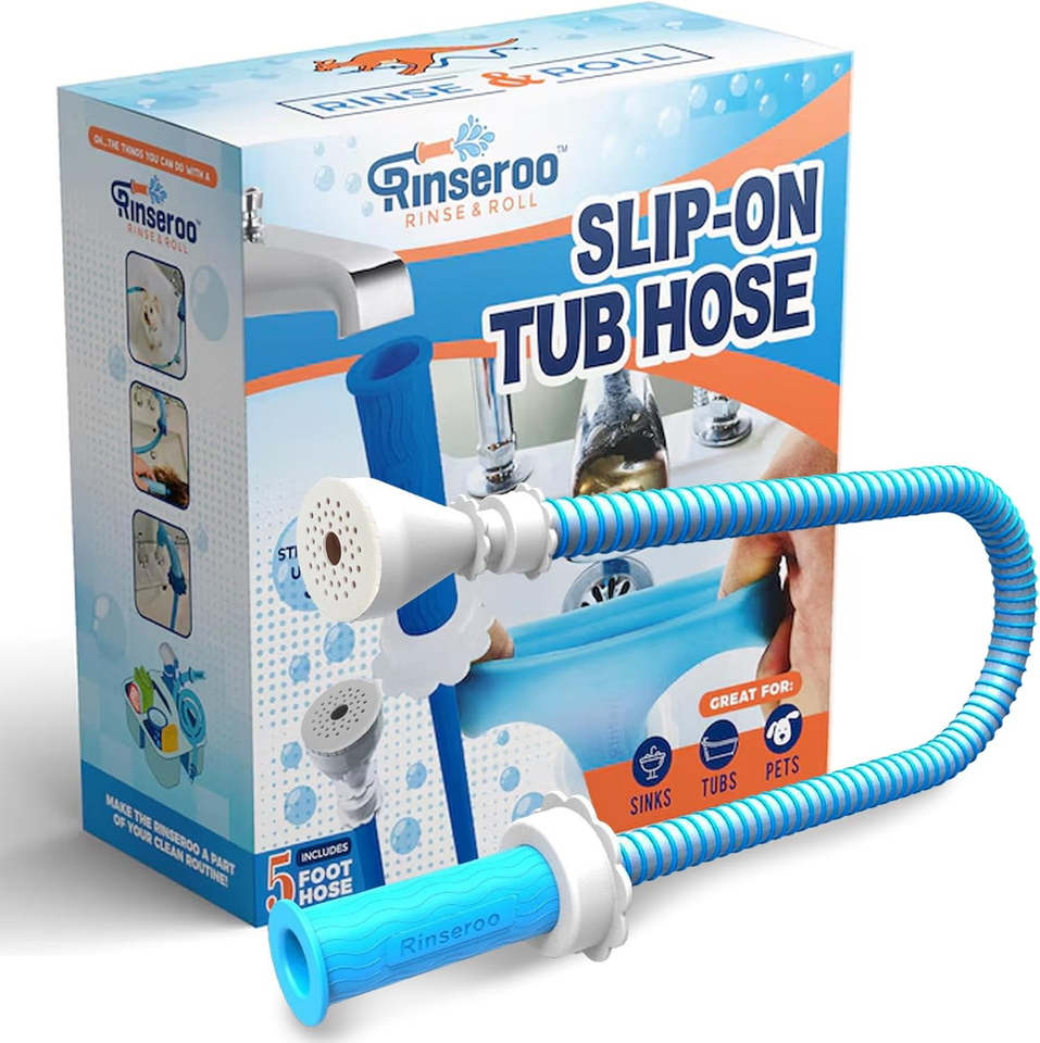 Rinseroo: Slip-On Tub Hose – as Seen on Shark Tank – 5Ft Flex Bathtub ...