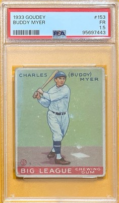 1933 Goudey - #153 Buddy MYER - PSA 1.5 | eBay