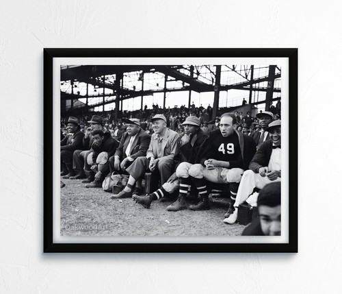 1941 BLACK COLLEGE FOOTBALL PLAYERS & Spectators on Bench, Vintage ...