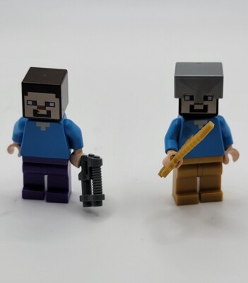 Lego Minecraft Mini figure Lot Minifig Steve X 2 | eBay