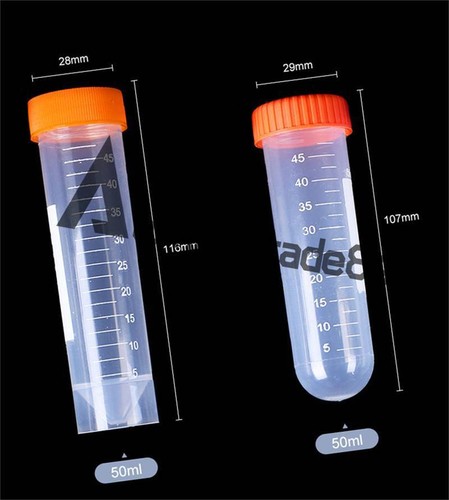 10Pcs Plastic 50ml Centrifuge Tube Pipe Vial Lab Test Container With 4 ...